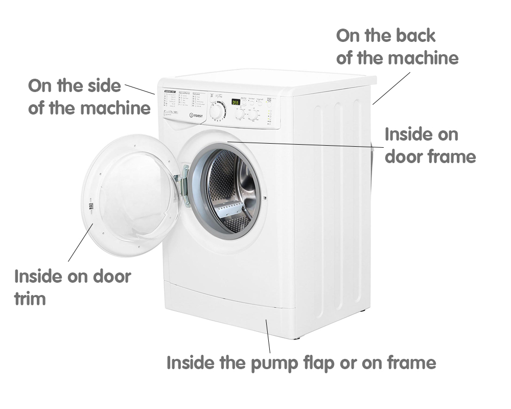 Homespares | Where to Find Your Model Number on Your Washing Machine ...